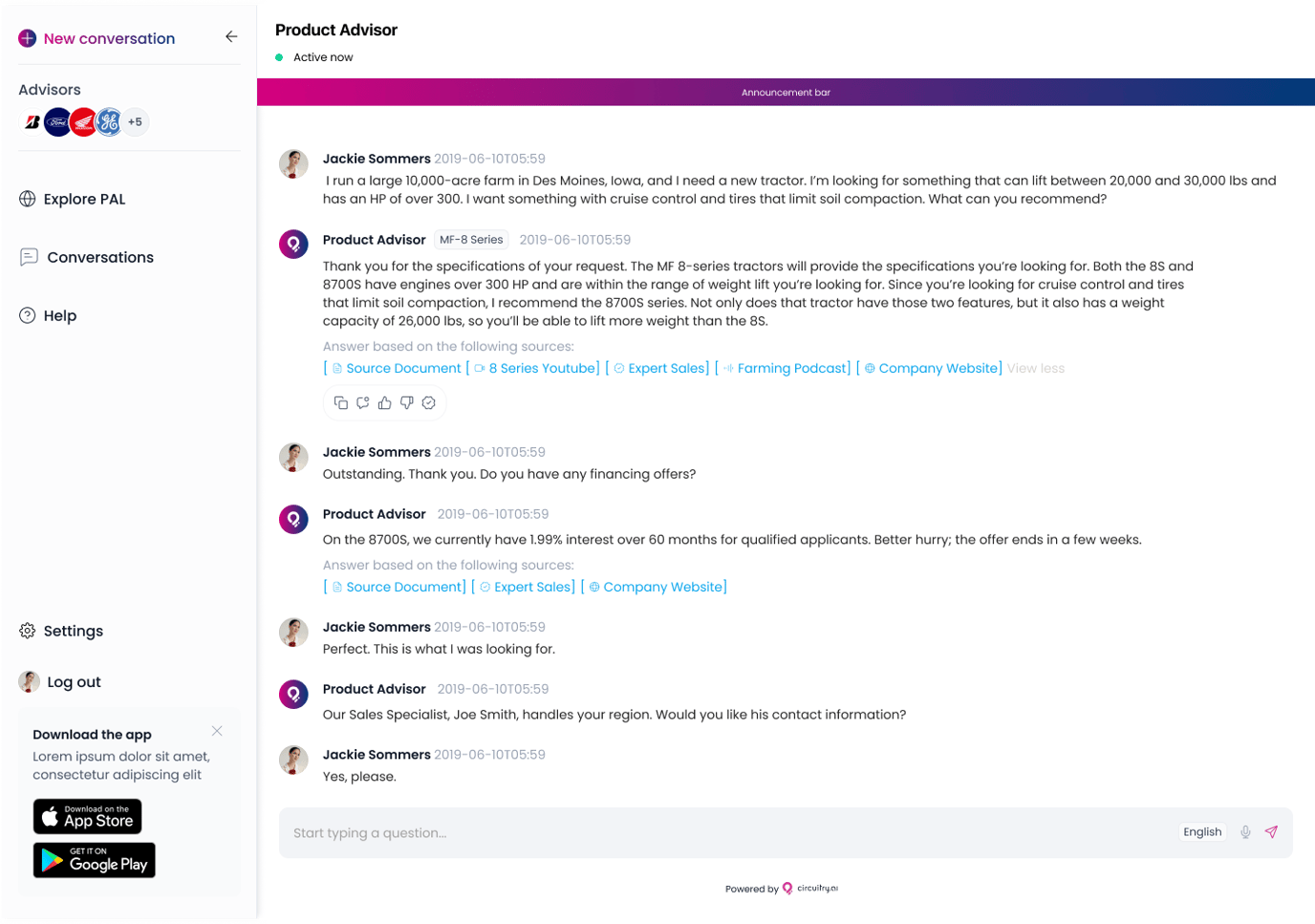 Using the PAL interface